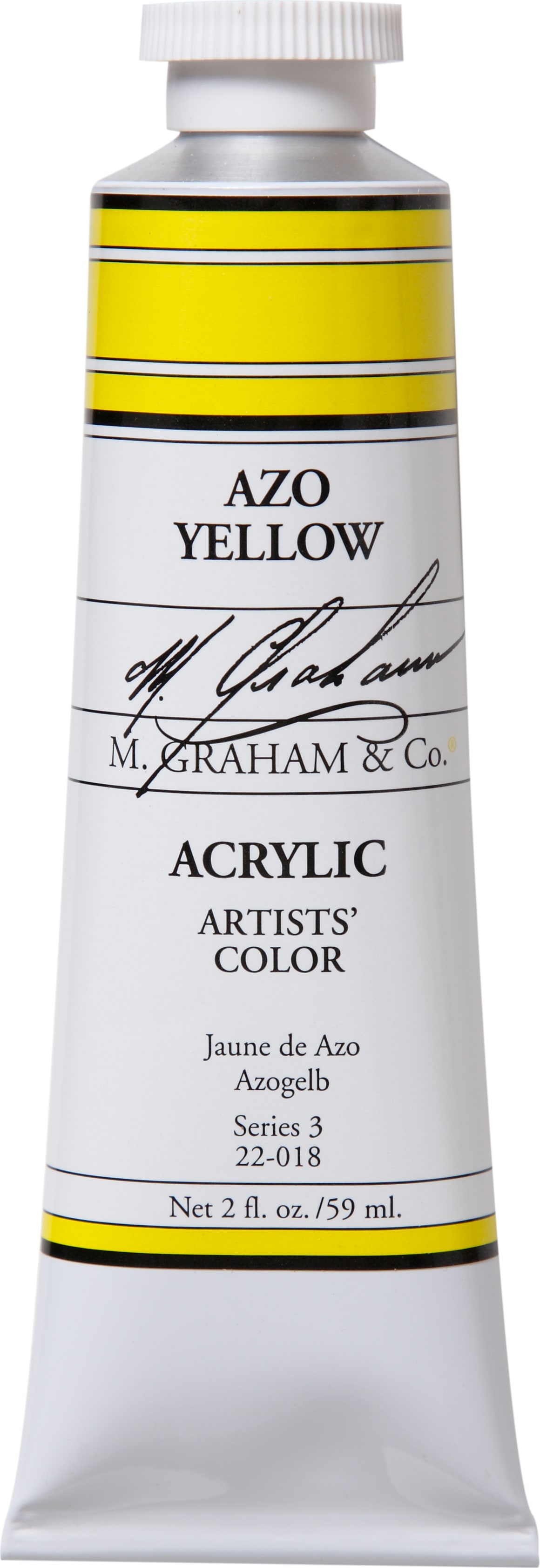 M. Graham Azo Yellow 2-fluid ounce (60 ml) Artists Acrylic | M. Graham ...